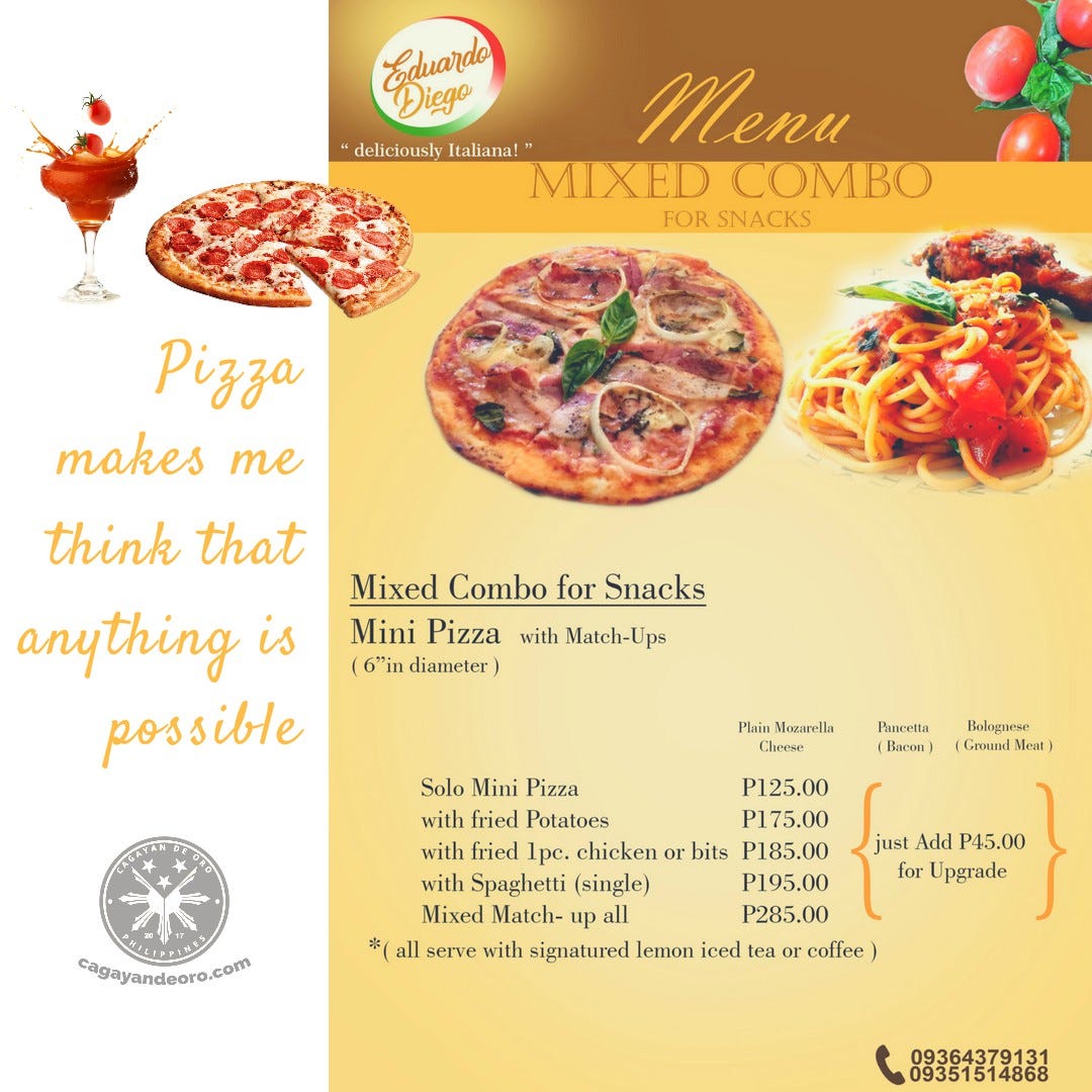 Eduardo Diego Pizza- CDO Restaurants | by CDO | Medium