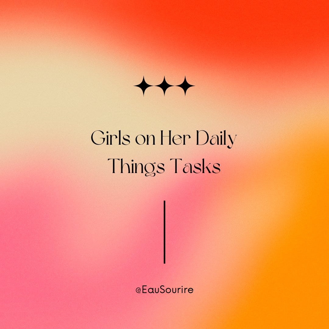 Girls on Her Daily Things Tasks. For Event Purpose | by kalila | Medium