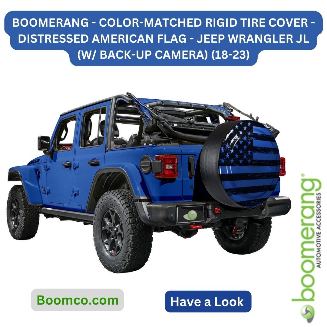 Boomerang Color-Matched Rigid Tire Cover for Jeep Wrangler — Distressed ...