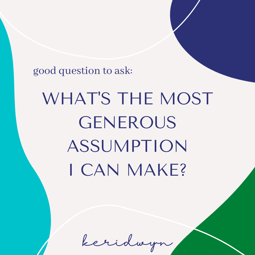 What’s the most GENEROUS assumption I can make? - Reframe Your Brain ...