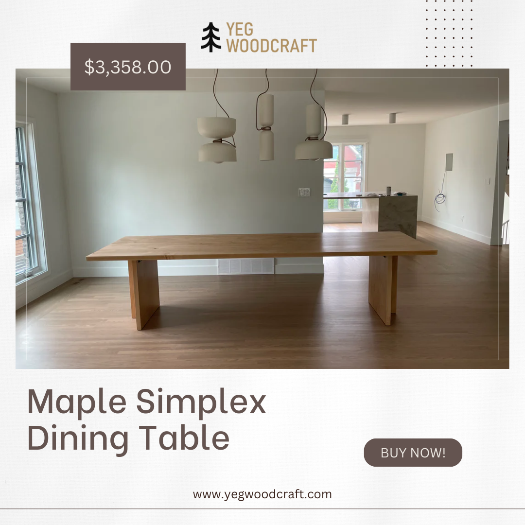 Maple Simplex Dining Table - YEG Woodcraft - Medium