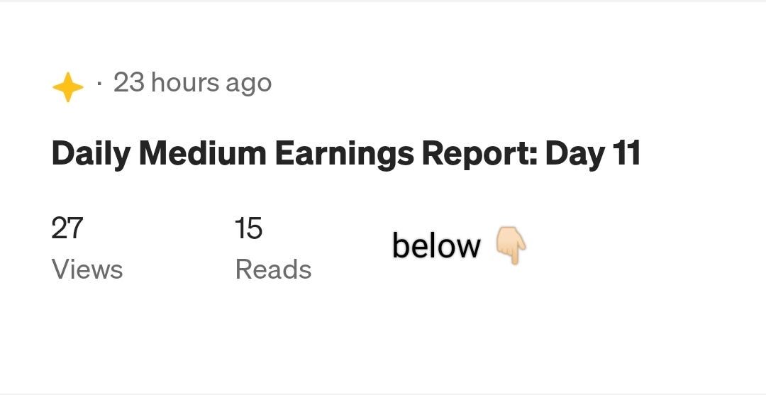 Daily Medium Earnings Report: Day 12 | by Mnras | Readers Club | Medium