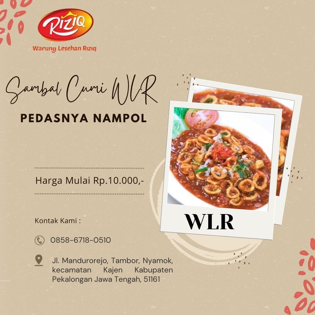 BERAGAM MENU SAMBAL, WA 0858–6718–0510, Tempat makan sambal cumi di ...