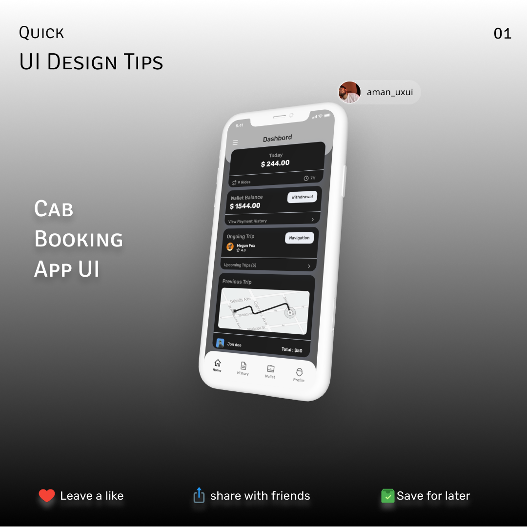 Cab Booking App UI - Aman Sharma - Medium