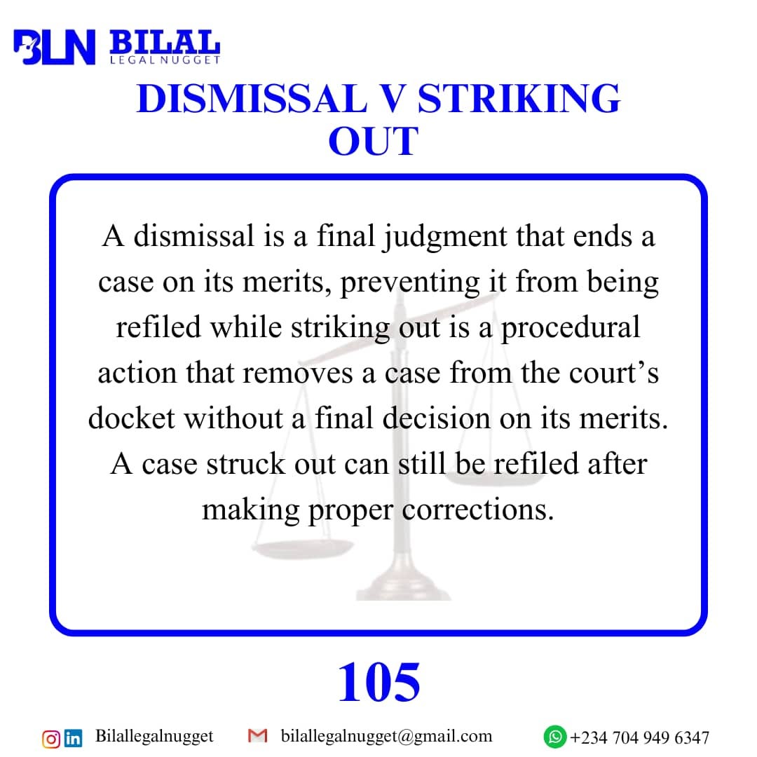 [105]. DISMISSAL v STRIKING OUT. By: Nasir, Fatimah | by Bilal Legal ...