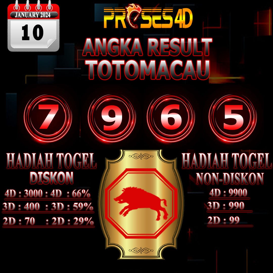 RESULT TOGEL TOTOMACAU PROSES4D 10 JANUARI 2024 - Prissielasabila - Medium