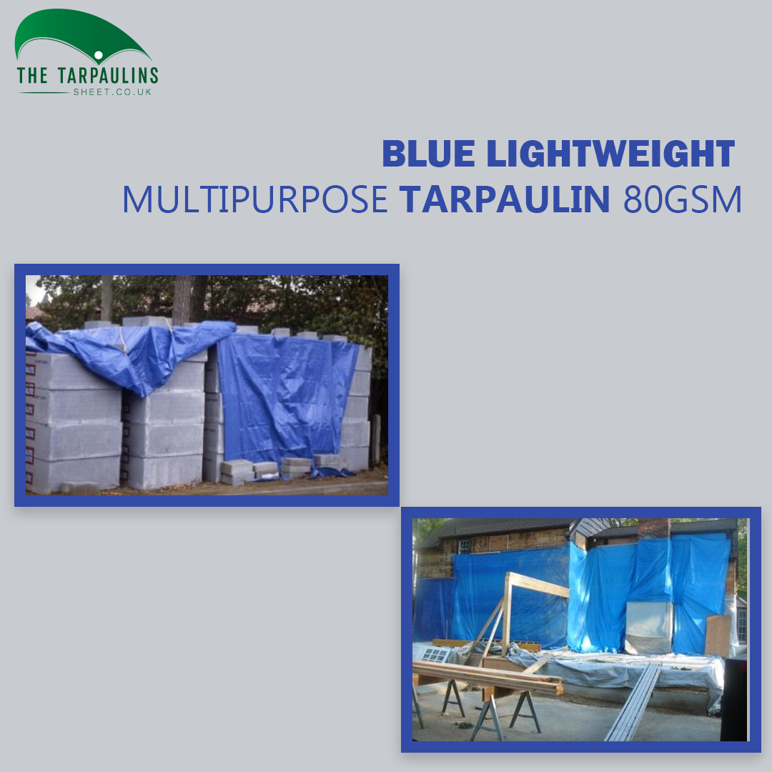BLUE LIGHTWEIGHT MULTIPURPOSE TARPAULIN 80GSM - Tarpaulin Sheet - Medium