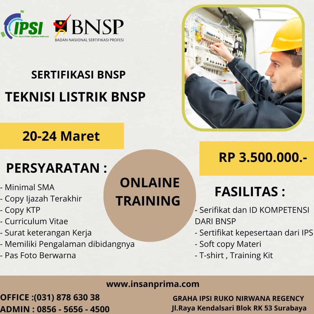 TERKENAL, WA (0856-5656-4500), PELATIHAN TEKNISI K3 LISTRIK SURABAYA ...