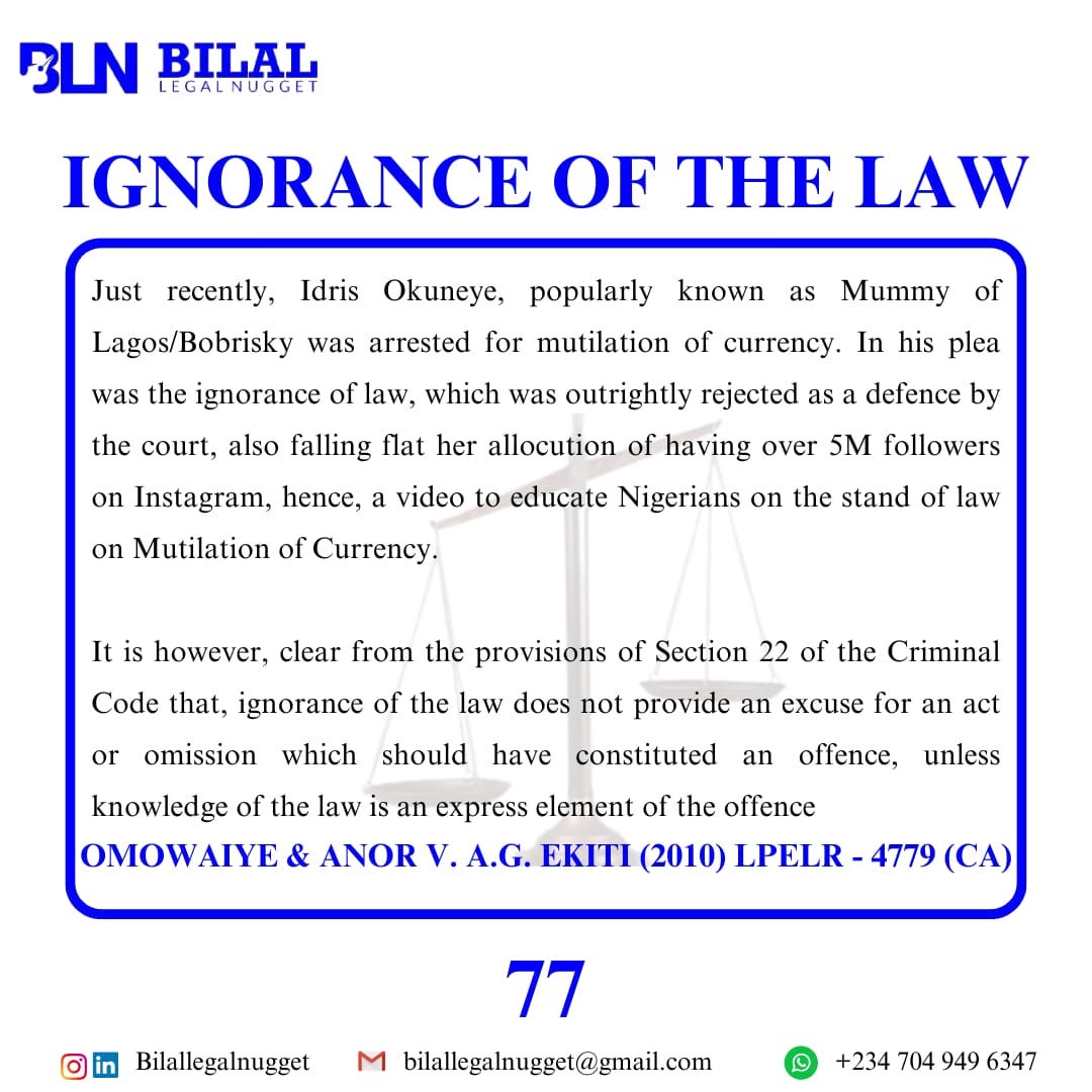 [77]. IGNORANCE OF LAW IN JUSTICE ADMINISTRATION. | by Bilal Legal ...