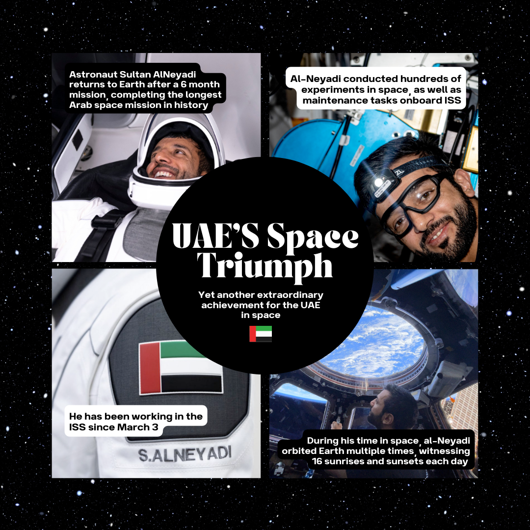 The historic return of UAE astronaut Sultan AlNeyadi represents a ...