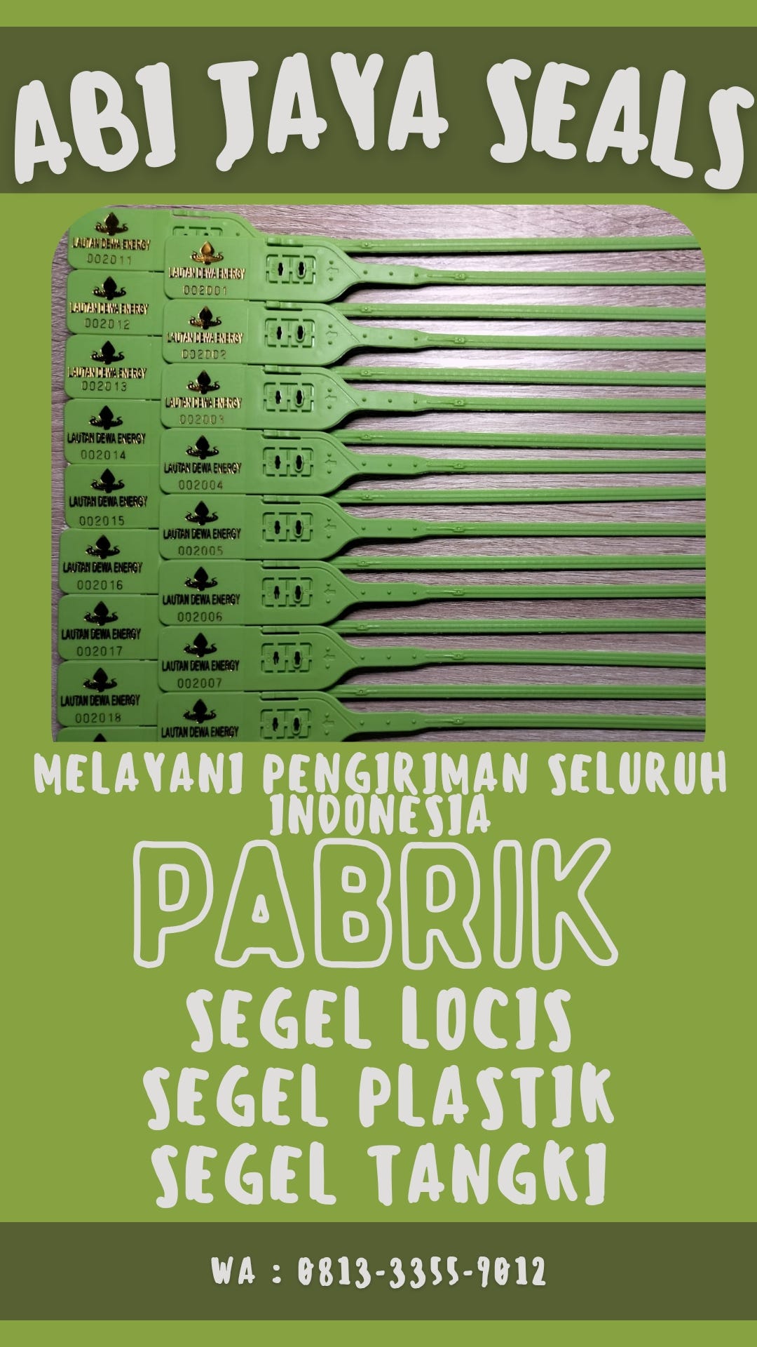 WA : 0813–3355–9012 Pabrik Jual Toko Segel Plastik Locis Tangki Kutai ...