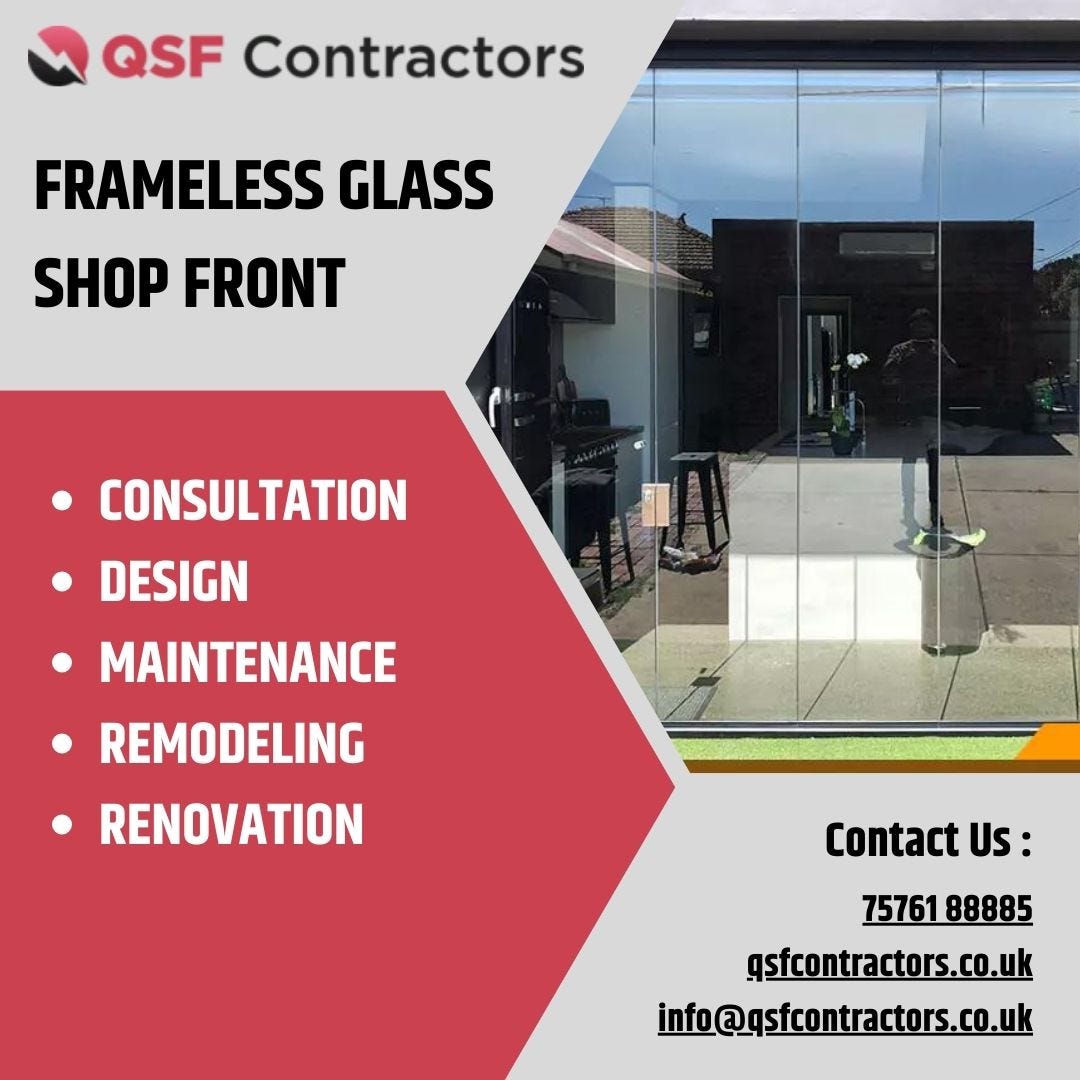QSF Contractors: Elegant Frameless Glass Shop Fronts for Modern ...