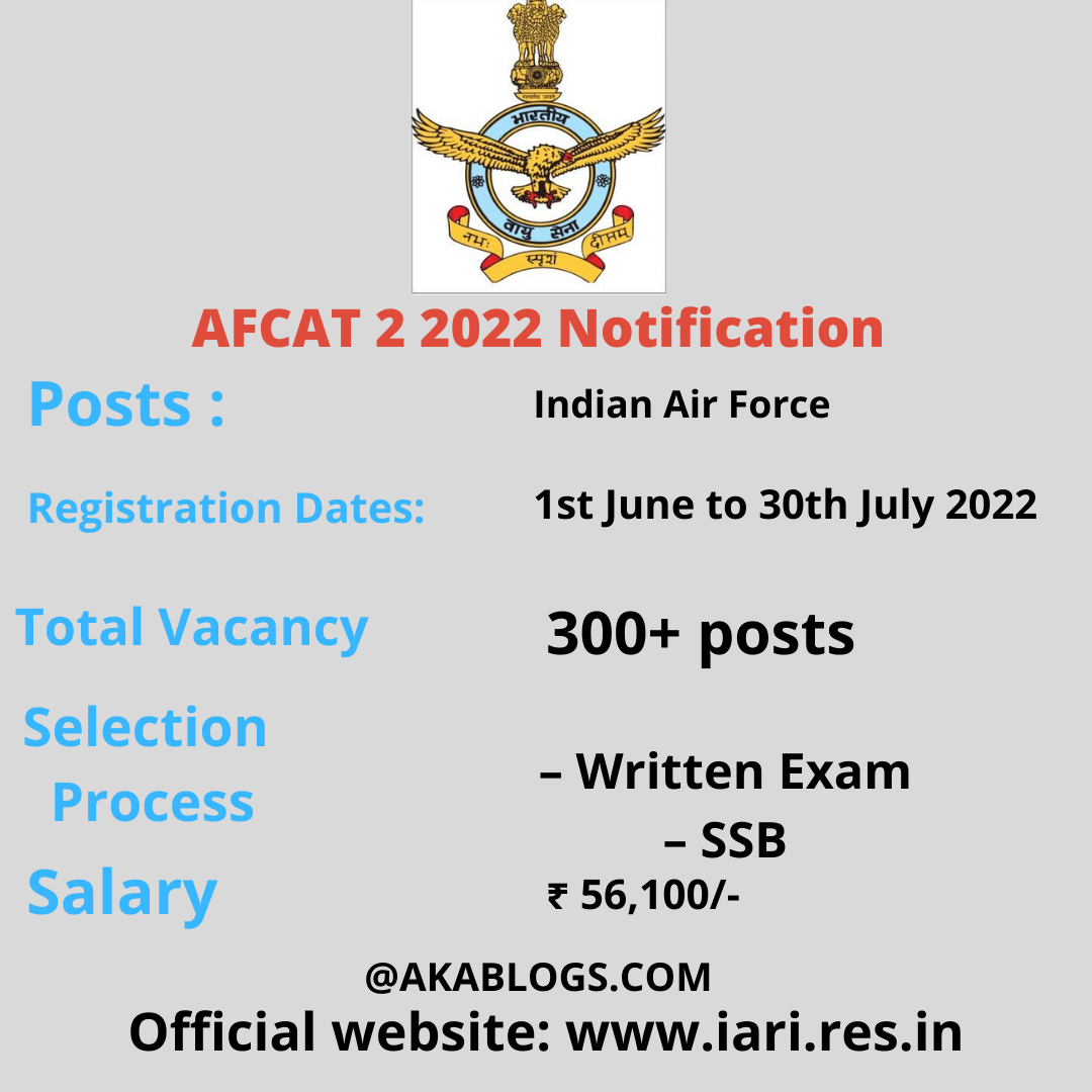 AFCAT 2 2022 Notification Out, Apply Link, Exam Date, Salary ...