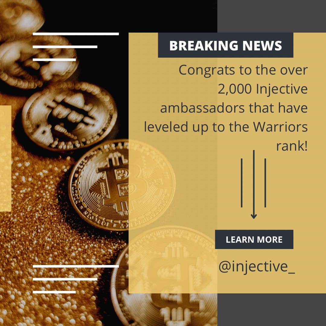 Congratulations to more than 2,000 dedicated Injective ambassadors who ...