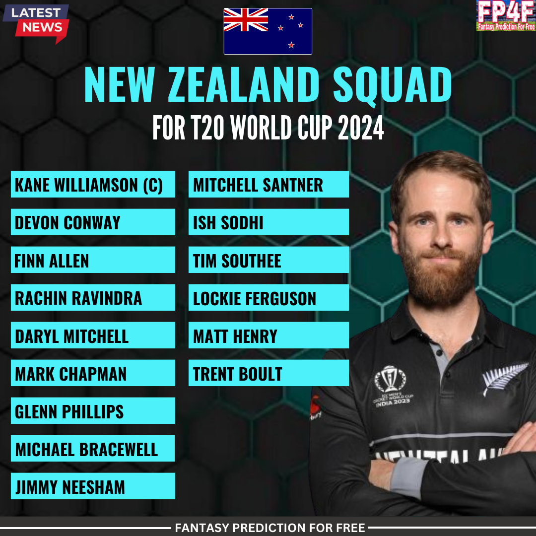 New Zealand announced 15 Members Squad for T20 World Cup 2024, NZ Squad ...
