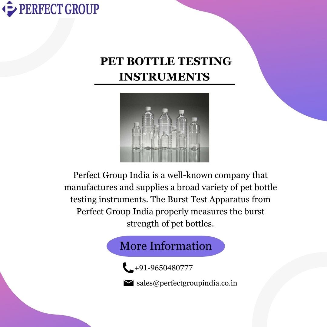 Pet bottle testing instruments | Perfect Group India - itnseo62 - Medium