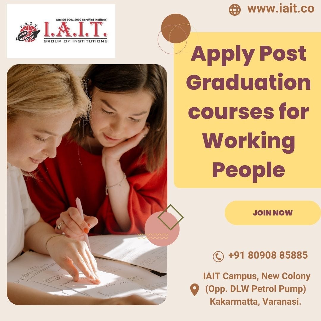 Apply Post Graduation Courses For Working People - IAIT Group of ...