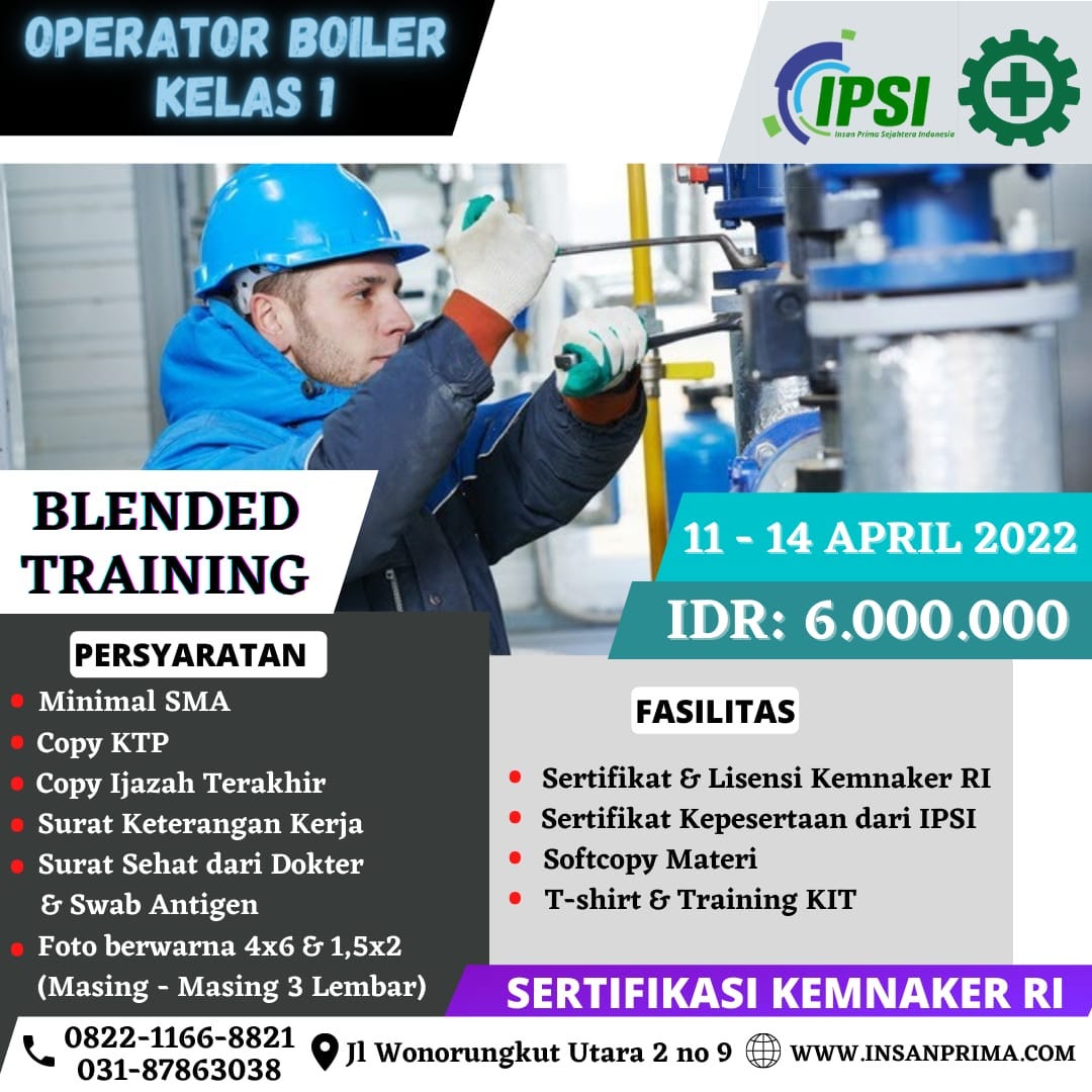Operator Boiler Kelas 1 TERBAIK, WA (62822-1166-8821), PUSAT PELATIHAN ...