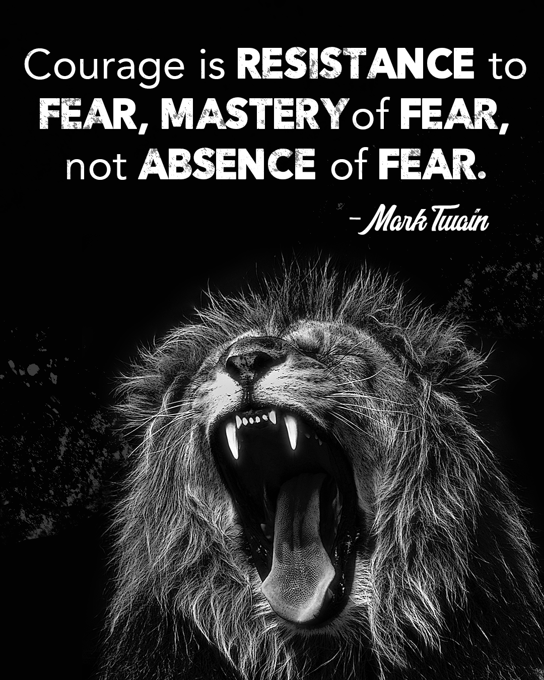 Courage is Resistance to Fear, Mastery of Fear, not Absence of Fear ...