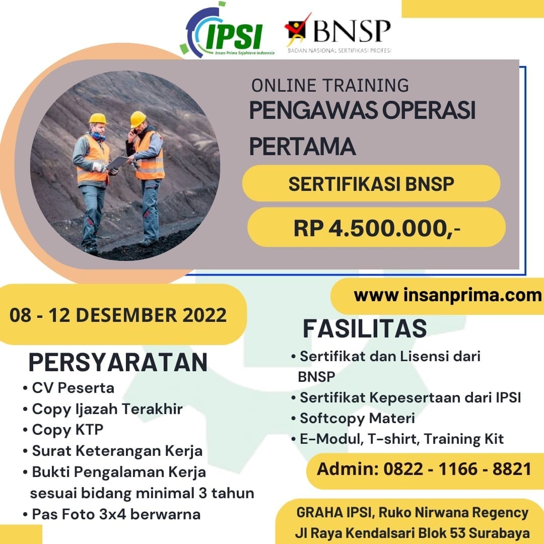 PENGAWAS OPERASI PERTAMA (POP) BNSP TERLENGKAP, WA (0822-1166-8821 ...