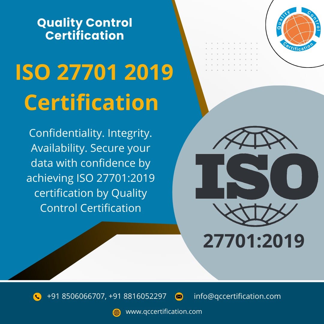 ISO 27701 2019 certification | Quality Control Certification ...