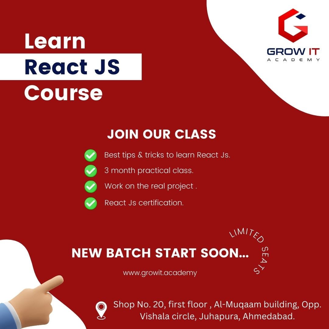 Best React Js Course In Ahmedabad Enroll Now Grow It Academy Medium