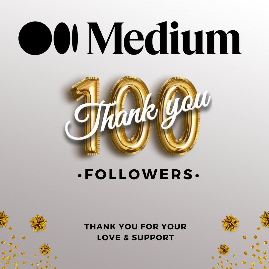 Finally hit my first milestone of 100 followers on Medium in a month ...