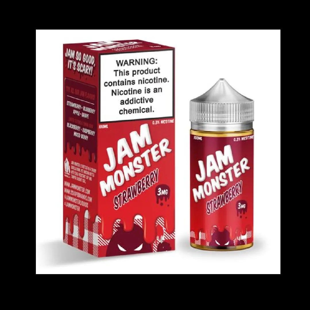 STRAWBERRY E-Liquid By Jam Monster 100ml Vape Device - JM - Medium