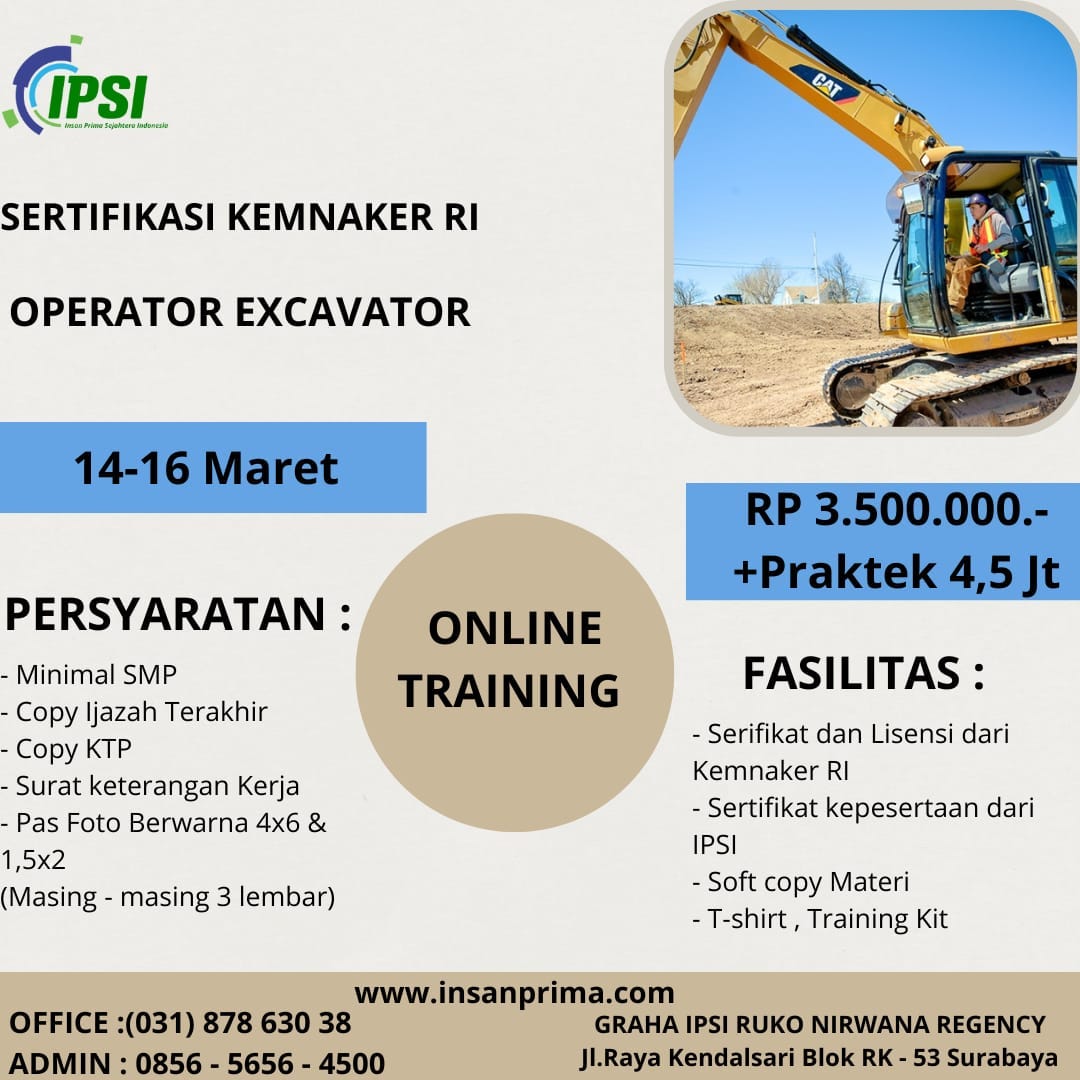 TERISTIMEWA, WA (0856-5656-4500), PELATIHAN K3 OPERATOR EXCAVATOR SURABAYA Klik https://wa.me ...