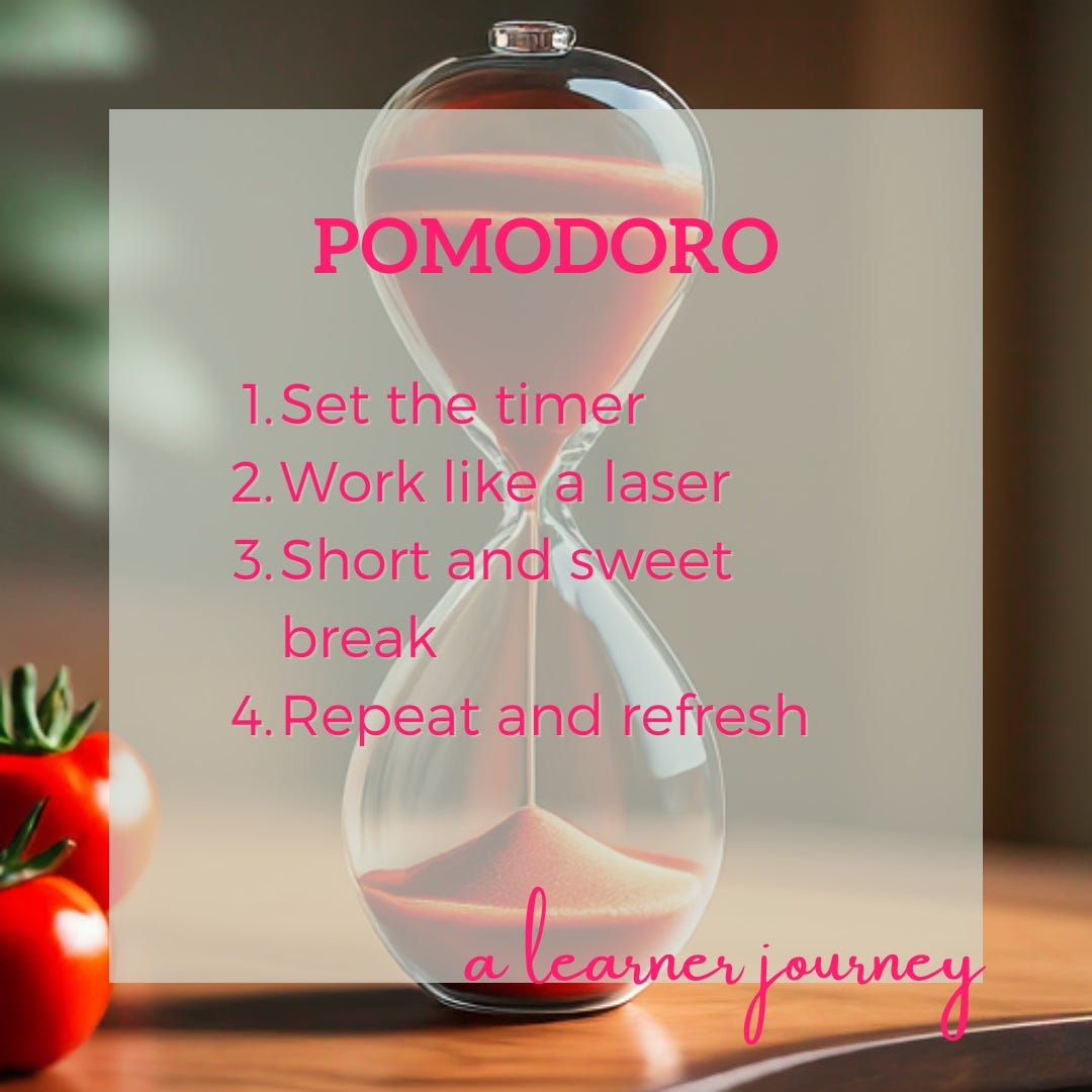 The Pomodoro Technique: Power Up Your Focus in Short Bursts | by A Learner Journey | Medium