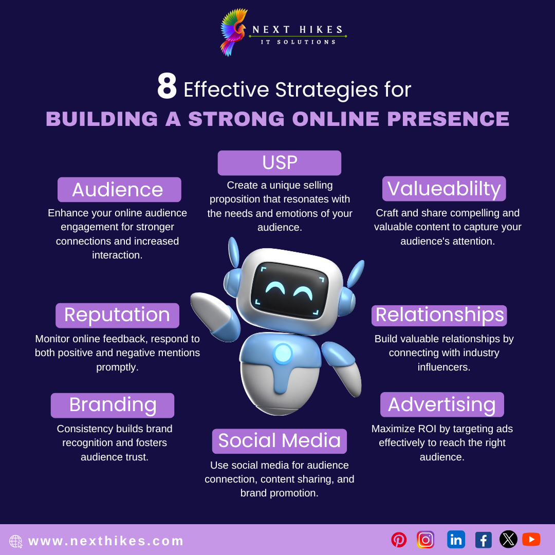 8 Effective Strategies for Building a Strong Online Presence | by Nexthikes | May, 2024 | Medium