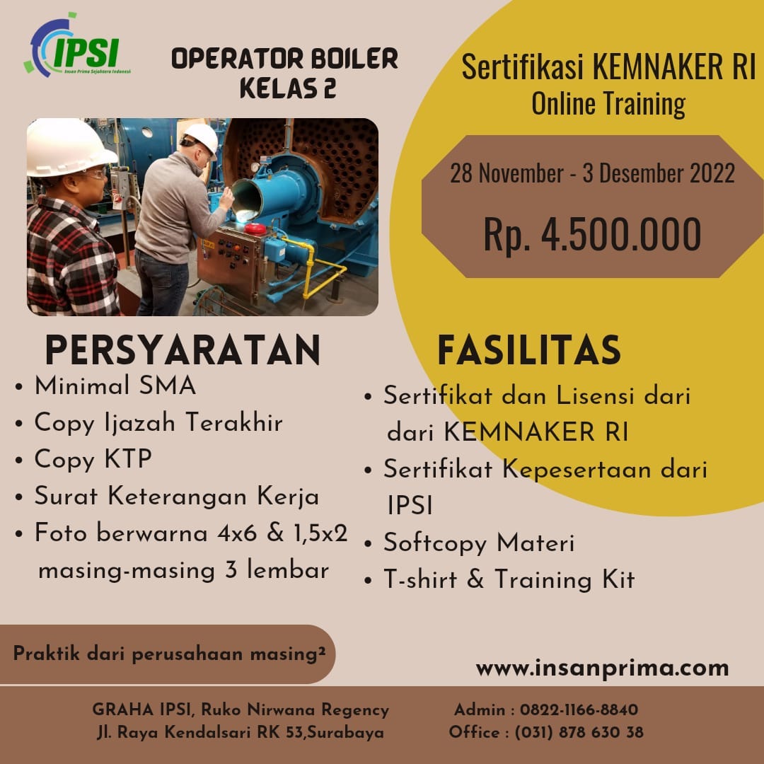 OPERATOR BOILER KLS 2 TERLARIS, WA +62 822-1166-8840, PUSAT PELATIHAN ...