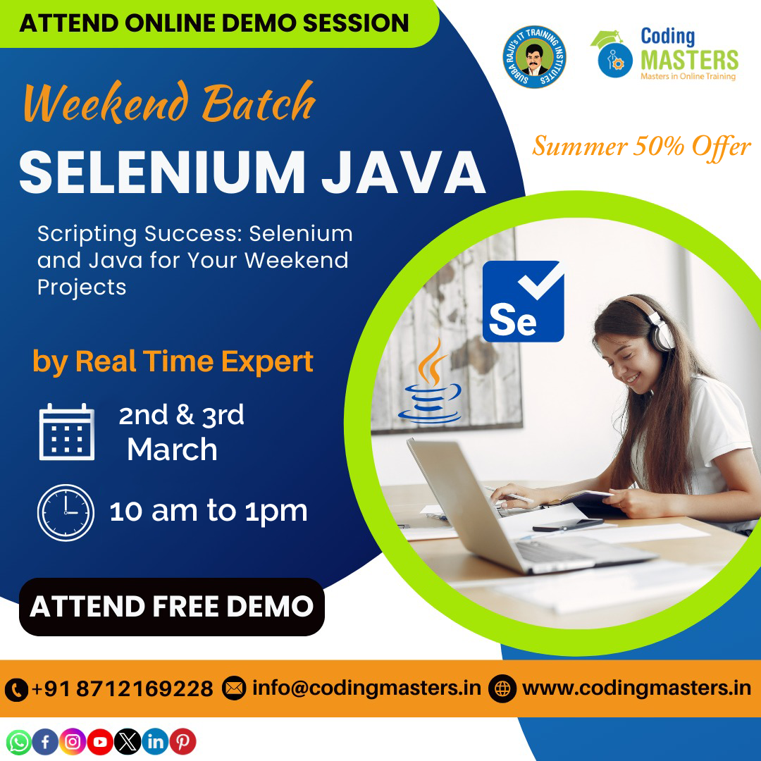 Selenium With Java Weekend Classes - Codingmasters Software Online Training - Medium