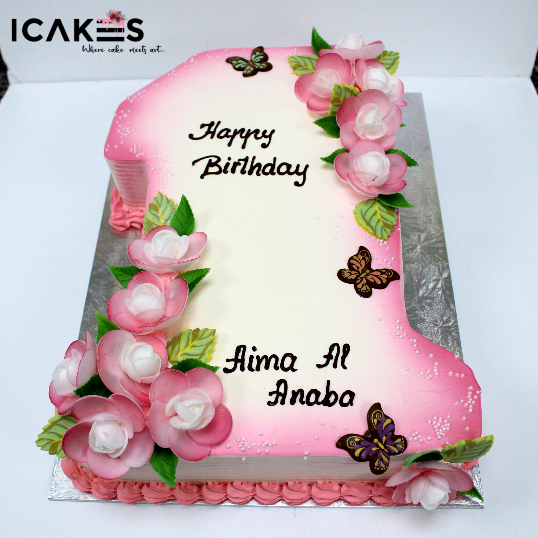 Pink No.1 Cake - Icakeslondon - Medium