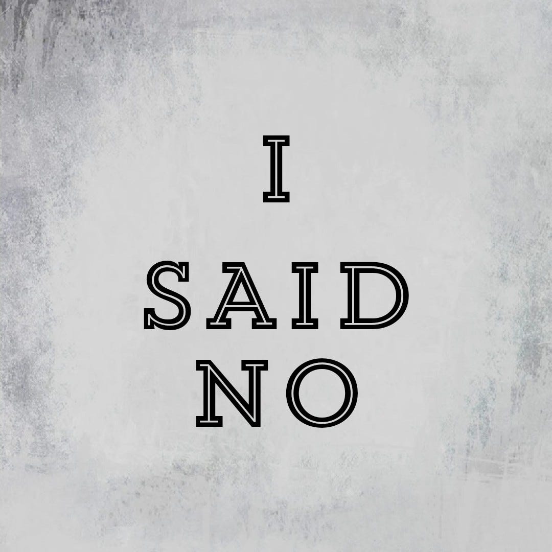 All You Need Is A Simple “NO”. A single word creating another branch ...