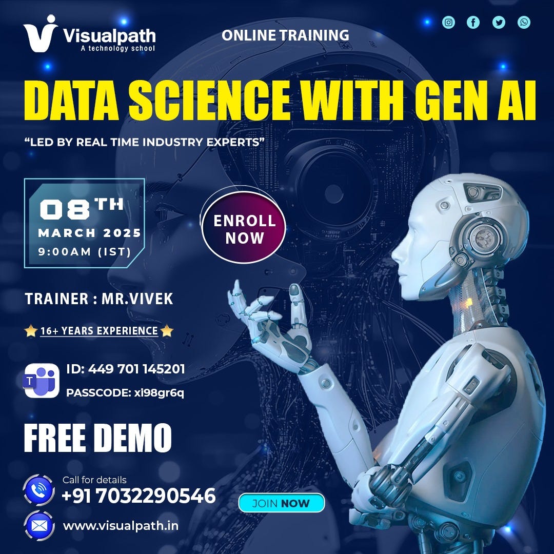 Data science with Generative Ai Online Free Demo - Harik Visualpath - Medium
