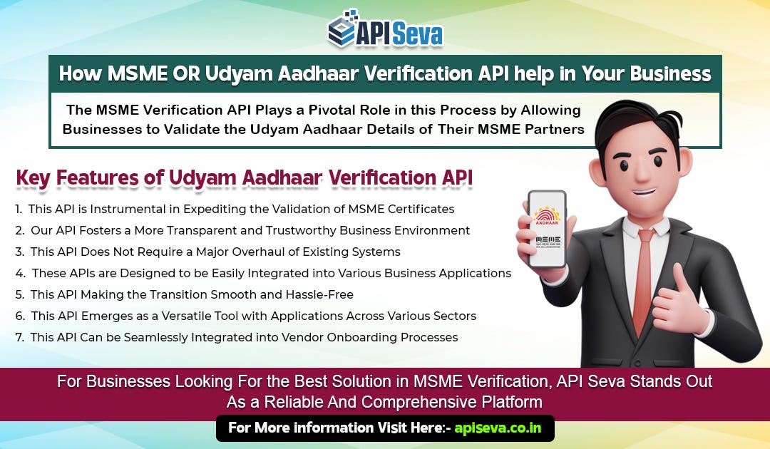 How does MSME OR Udyam Aadhaar Verification API help in Your Business? | by API Seva | Medium