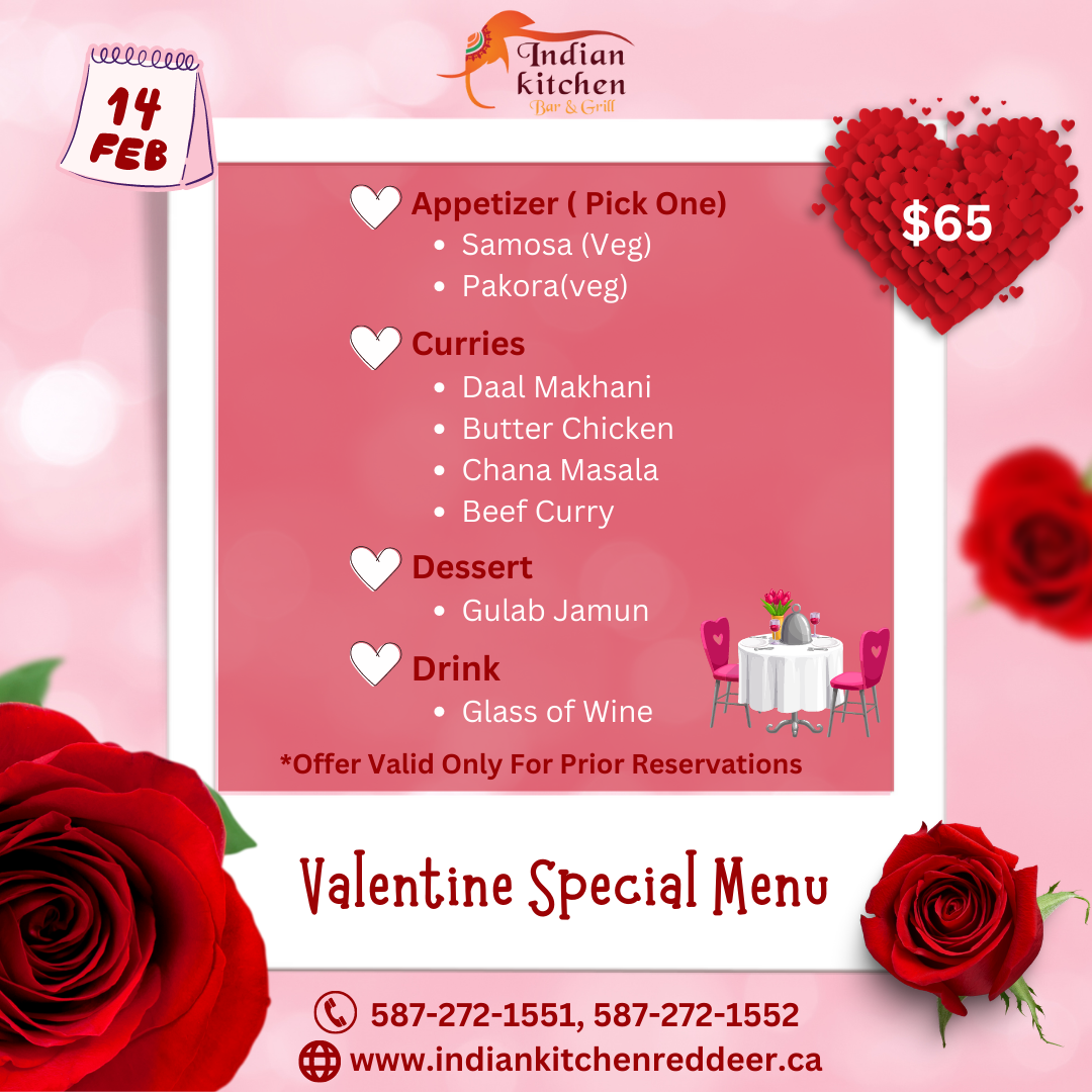 Enjoy Valentine Day Dinner At Indian Kitchen Red Deer - Ikreddeer - Medium