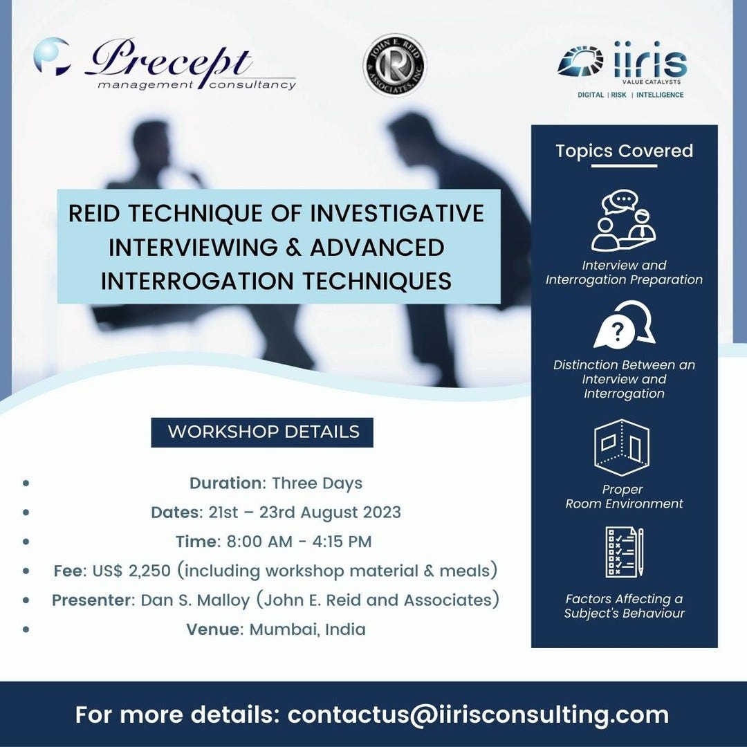 Reid Technique of Investigative Interviewing & Advanced Interrogation ... Reid Technique of Investigative Interviewing & Advanced Interrogation ...
