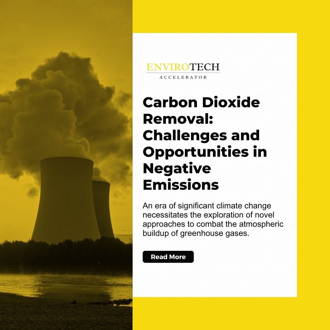 Carbon Dioxide Removal: Challenges and Opportunities in Negative ...