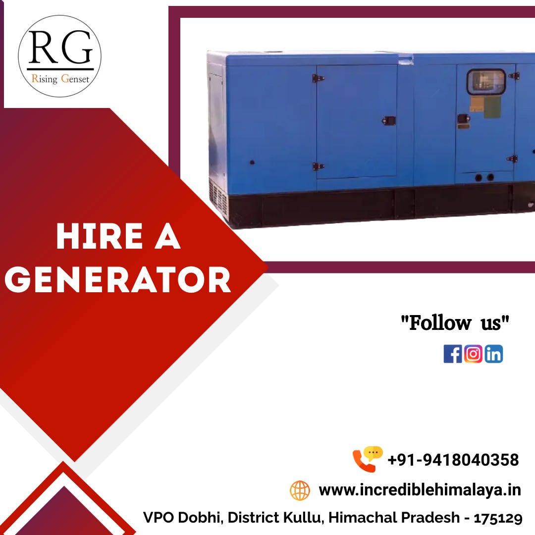 Hire a Generator - Risinggenset - Medium
