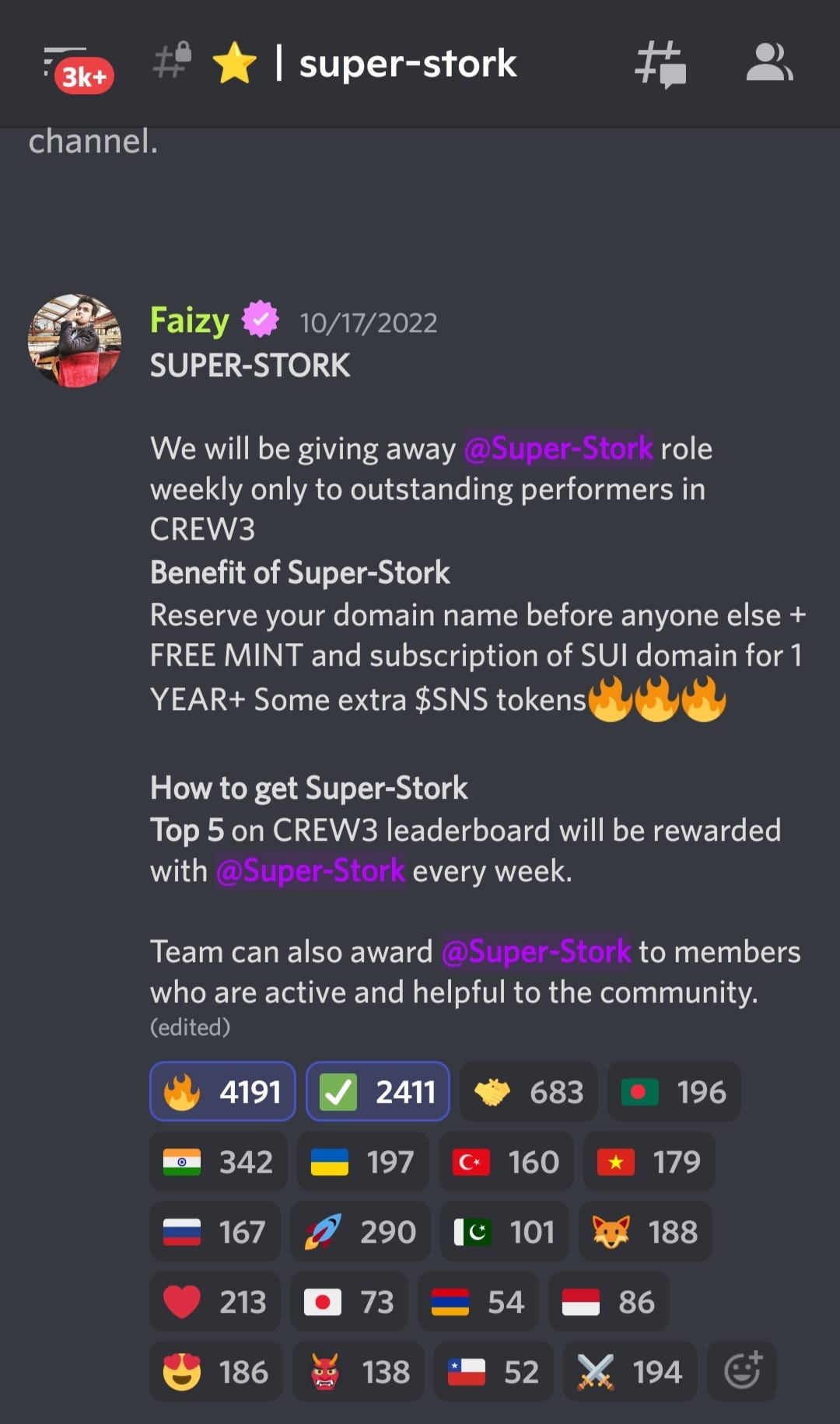 Sui Names Service Stork To get super Stork, you must reach the top 5 ...