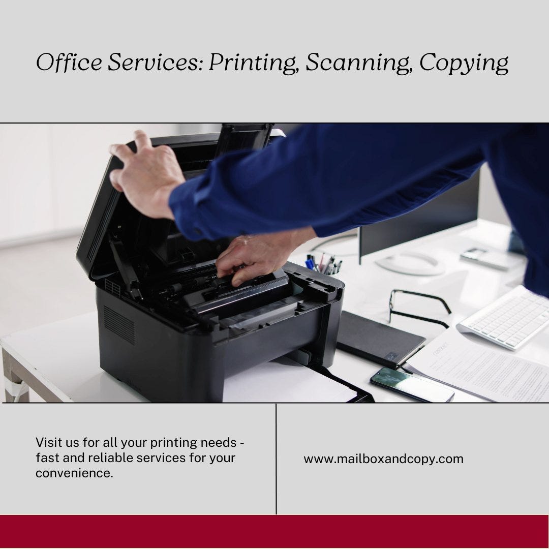 Office Services: Printing, Scanning, Coping - Mailboxandcopy - Medium