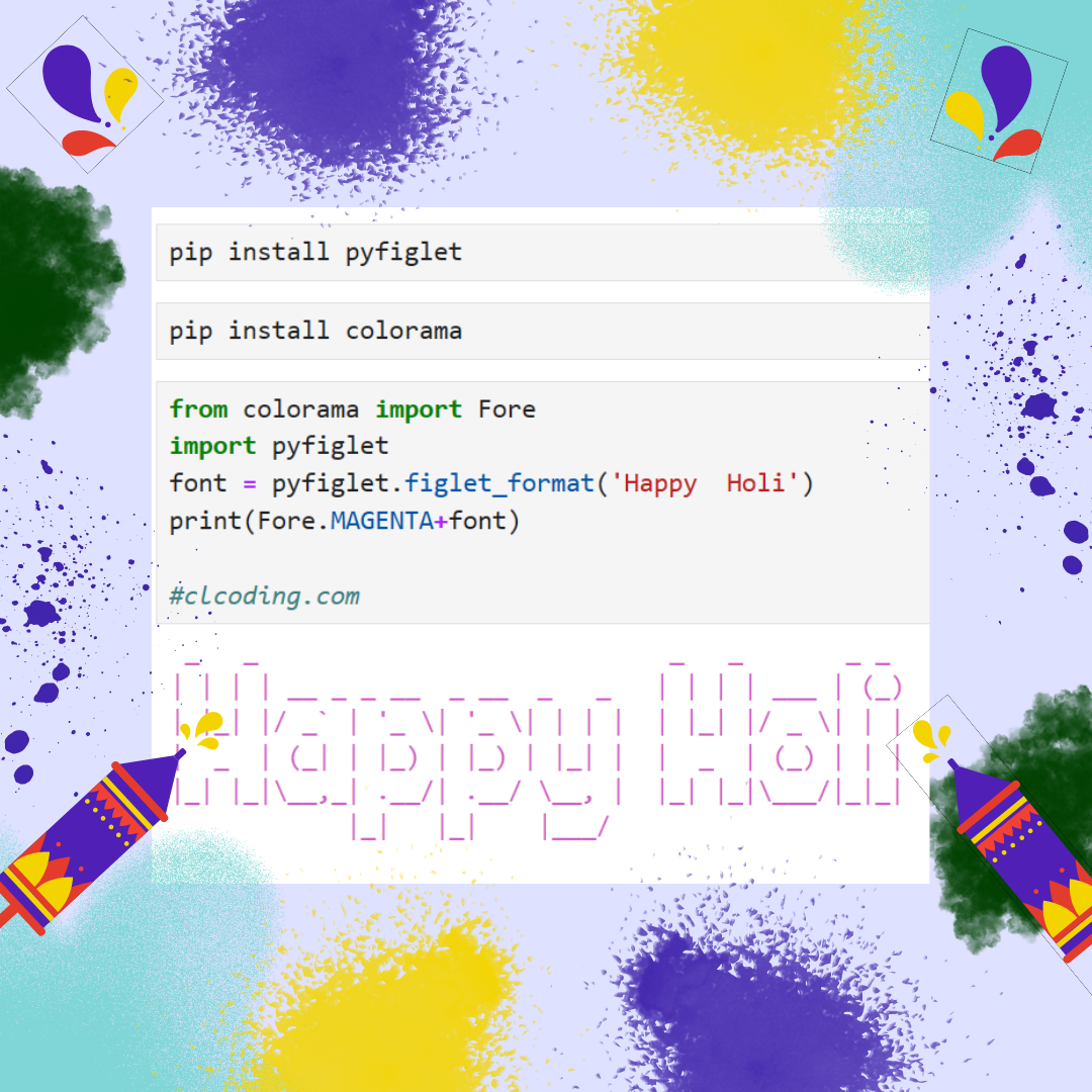 Happy Holi wishes using Python - Python Coding - Medium