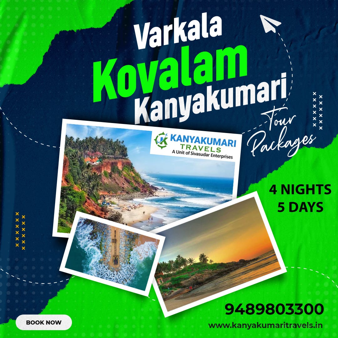 4 Nights 5 Days Varkala, Kovalam and Kanyakumari Tour Packages | by ...