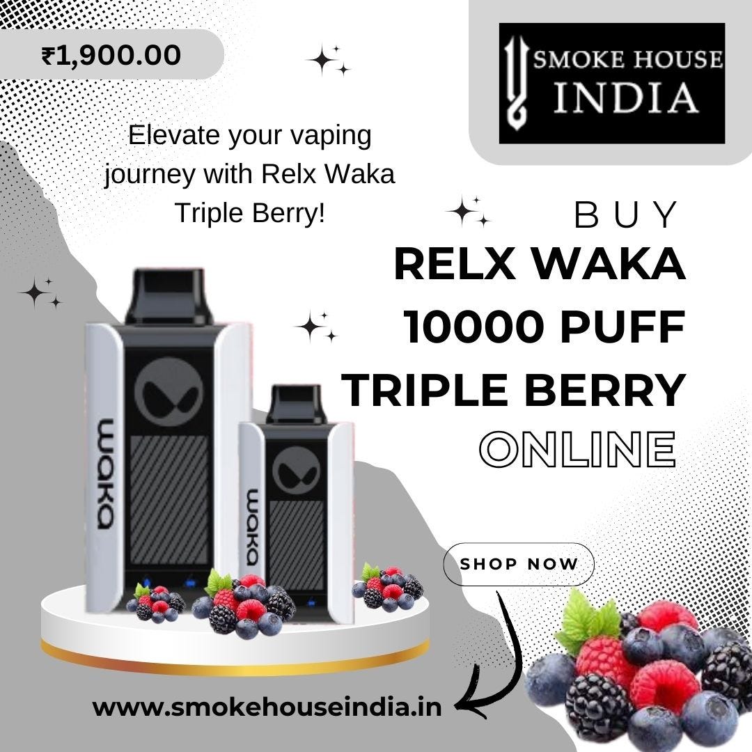 Buy Relx Waka 10000 Puff Triple Berry Online - Smoke House India - Medium