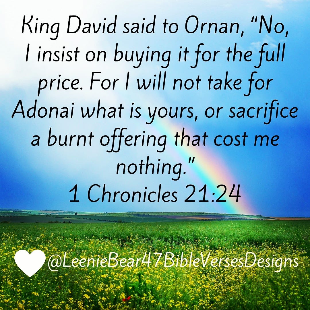 King David said to Ornan, “No, I insist on buying it for the full price ...