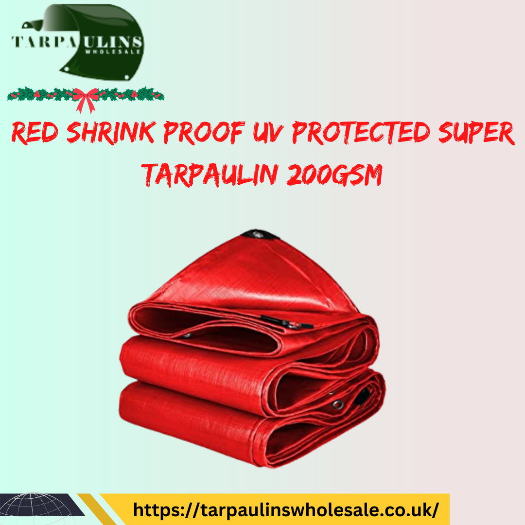 Red Shrink proof UV Protected Super Tarpaulin 200gsm. - tarplin ...