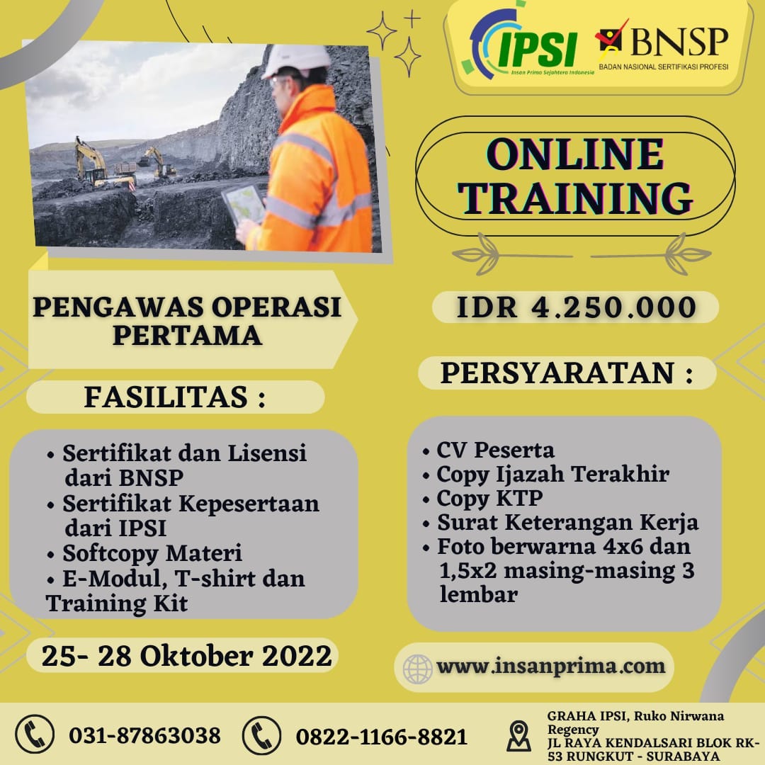 PENGAWAS OPERASI PERTAMA (POP) BNSP TERLENGKAP, WA (0822-1166-8821 ...