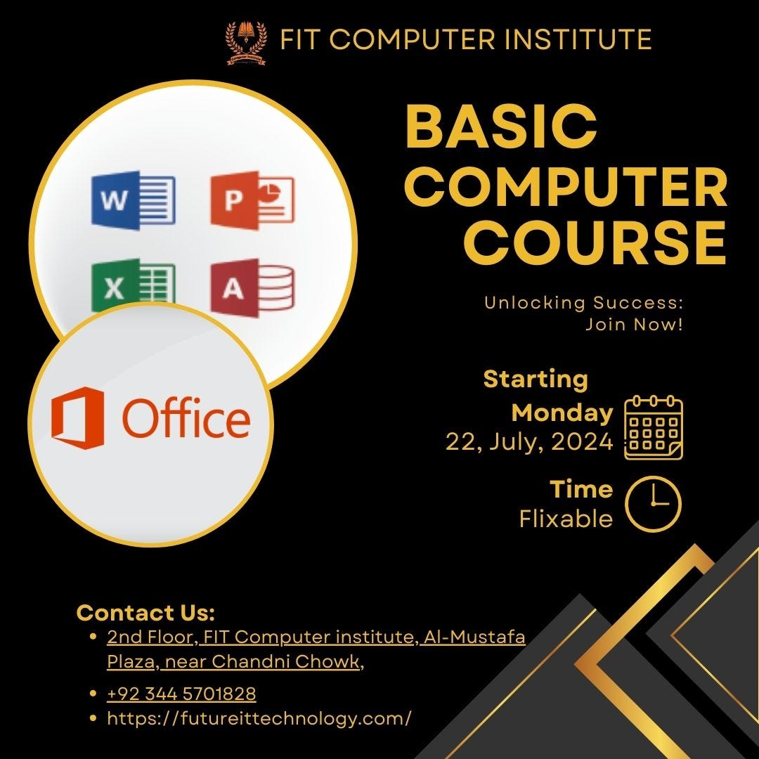 Basic Computer Course From FIT Computer Institute Rawalpindi ...